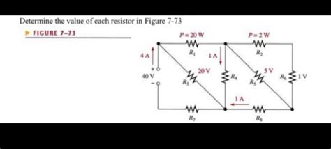 Solved Determine The Value Of Each Resistor In Figure 7 73 Chegg Com