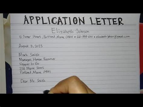 How To Write An Application Letter Step by Step | Writing Practices - YouTube