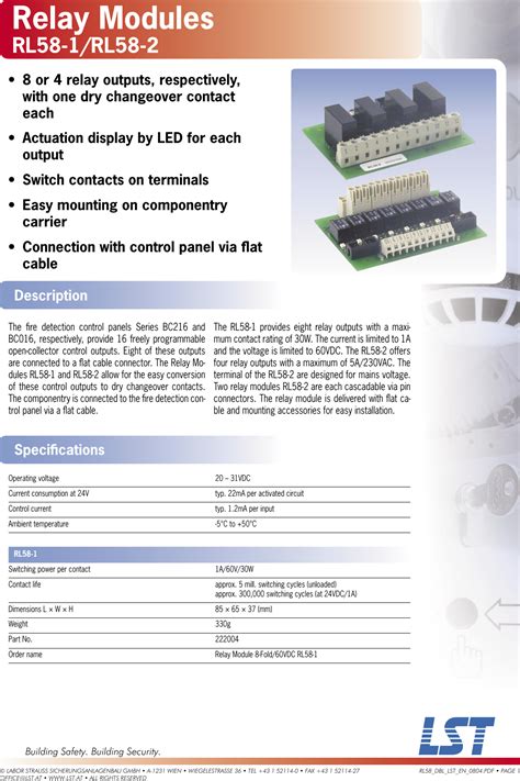 lst relay modules rl58 1 users manual datenblätter