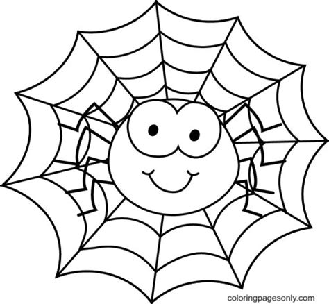 Spider Web Coloring Pages