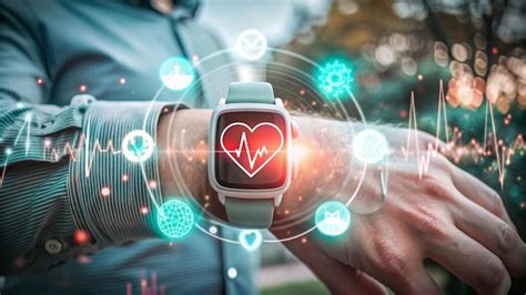 Smartwatch Displaying A Heart Rate Monitor On The Wrist Of A Man Premium Ai Generated Image