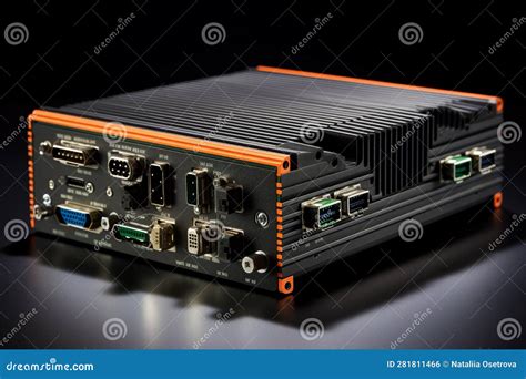 Rugged Fanless Pcs Silent Operation Durable And Rugged On Dark Background Generative Ai