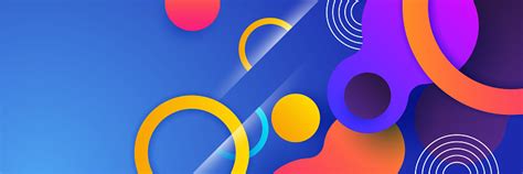 현대적인 다채로운 추상 기하학적 배너 배경 사각형 삼각형 원 및 기하학적 모양의 기술 배너 디자인 벡터 추상 그래픽 디자인 배너 패턴 배경 템플릿 0명에 대한 스톡 벡터