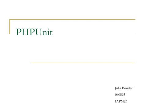 Phpunit Ppt