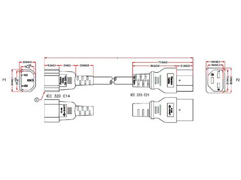 Iec C14 To Iec C21 Power Cable Sjt Jacket