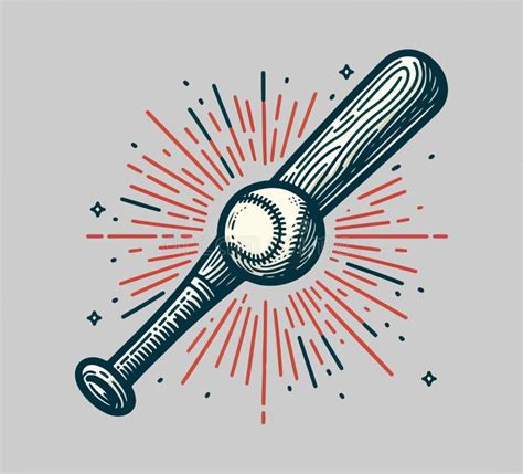 Baseball Bat Hand Drawn Vector Graphic Asset Stock Vector