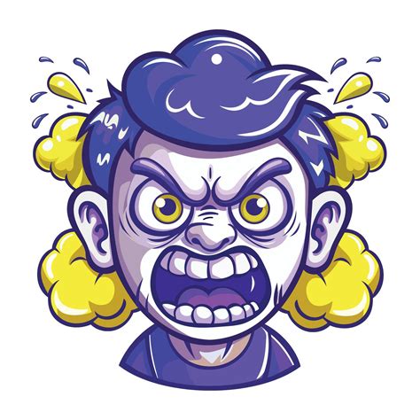 A Flat Sticker Of A Mad Character 51796205 Vector Art At Vecteezy