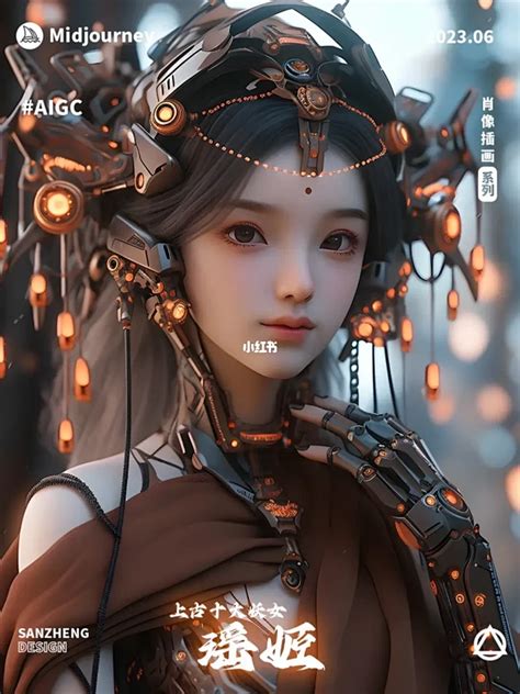 Aigc插画·中式赛博科幻｜⑫ 赛博朋克·妖女·下