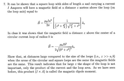 Solved It Can Be Shown That A Square Loop With Sides Of Chegg Com
