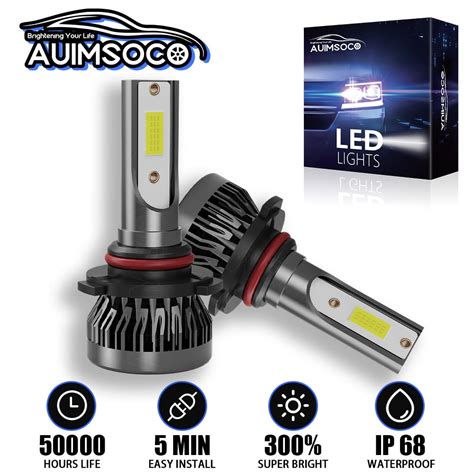 Pair 9005 Led Headlight High Beam 6000k Super Bright White Light Bulbs