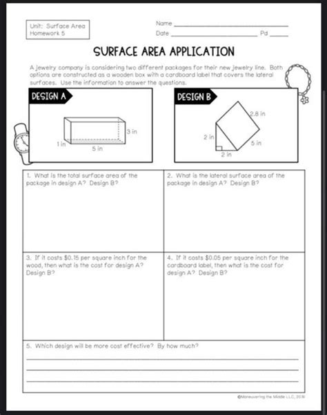 Solved Unit Surface Area Homework 5 Name Date Pd SURFACE Chegg Com