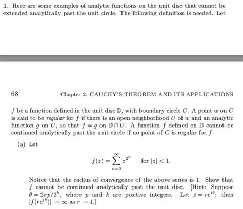Solved Here Are Some Examples Of Analytic Functions On Chegg