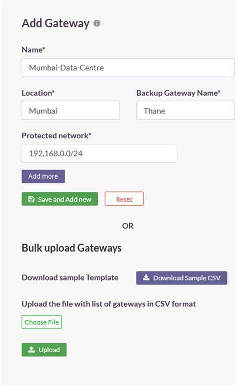 Adding A Gateway Profile On The Isa Web Console