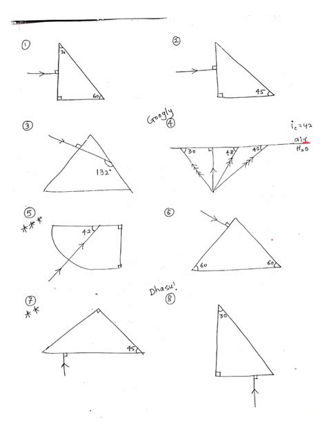 Physics 10 Refraction Tir Worksheet Pdf