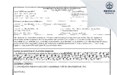 James F Markmann Md Boston United States Of America Fda 483s