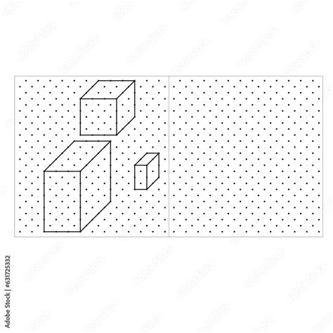 Dots Grid Background Square Graph Isometric Cube Line Drawing Architect Project Texture