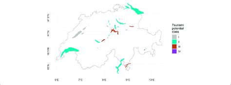 Spatial Distribution Of The Lakes Colored According To The Identified