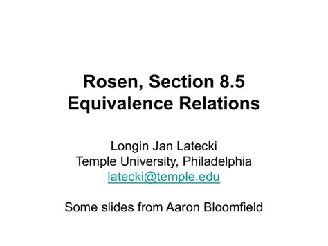 Equivalence Relations