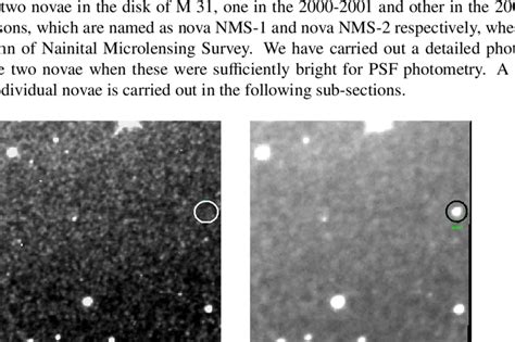 A 2 Arcmin Wide Subset Of Two Different R Band Images Taken On 2000