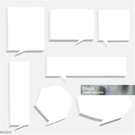 3d 손으로 그린 연설 풍선 생각의 컬렉션 세트 말하기 이야기 템플릿 텍스트 상자 배너 3차원 형태에 대한 스톡 벡터 아트 및 기타 이미지 Istock