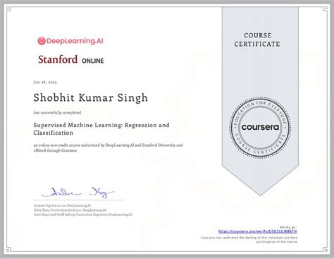Shobhit Singh On Linkedin Machinelearningcertification Coursera Deeplearning Andrewng