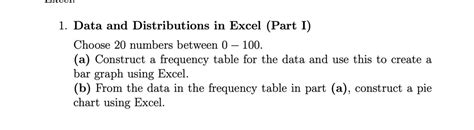 1 data and distributions in excel part i choose 20 numbers between 0