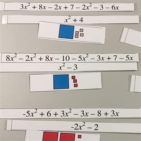 engaging math simplifying expressions with algebra tiles matching cards
