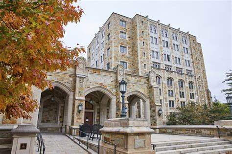 Gothic Architecture And Autumn Leaves At University Of Michigan Stock