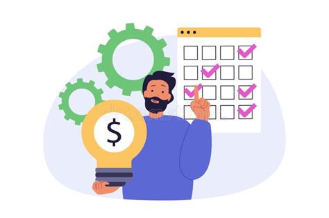 Digital Business Concept In Modern Flat Design For Web Man Creating