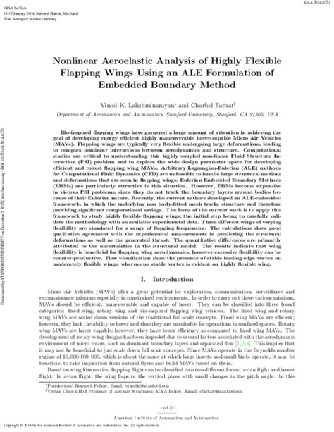 pdf nonlinear aeroelastic analysis of highly flexible flapping wings