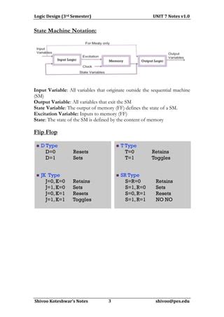 3Sem Logic Design Notes Unit7 Sequential Design PDF