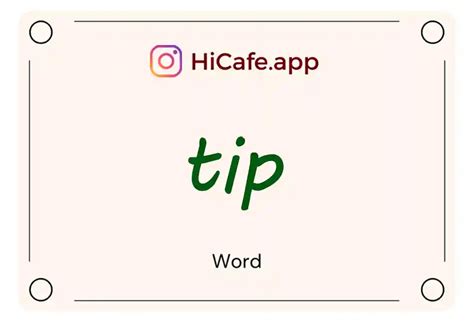 English Word Tip Meaning And Definition Hicafe