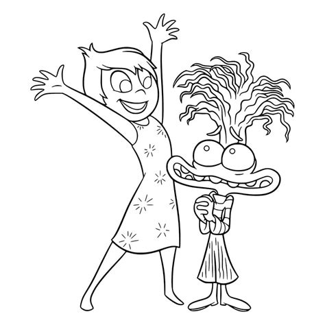 Tô Màu Joy Và Anxiety Trong Inside Out 2 Trang Tô Màu Cho Bé