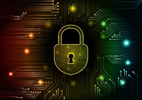 Premium Vector Closed Padlock On Digital Background Cyber Security
