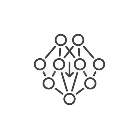 Neural Network Vector Concept Minimal Line Icon Or Symbol Stock