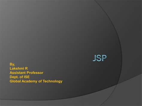 Jsp Presentation Pdf