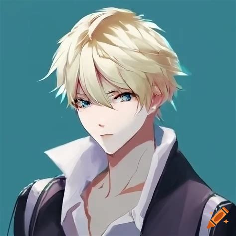 Anime Boy With Blonde Hair And Gray Eyes