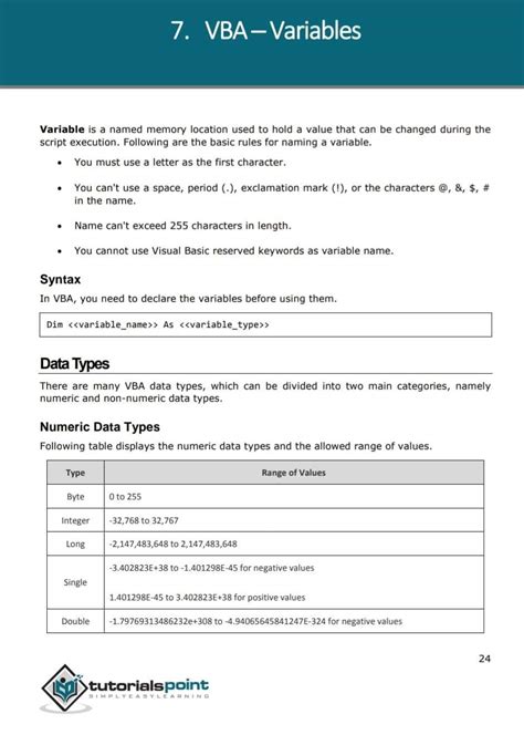 VBA Tutorial Free PDF Ebook KING OF EXCEL