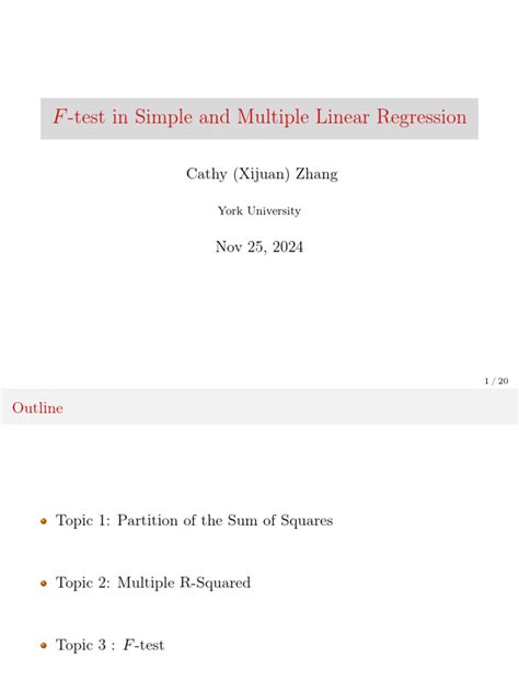 Psyc 2022 A Lecture 10 2 F Test In Simple And Multiple Linear Regression Pdf Coefficient Of
