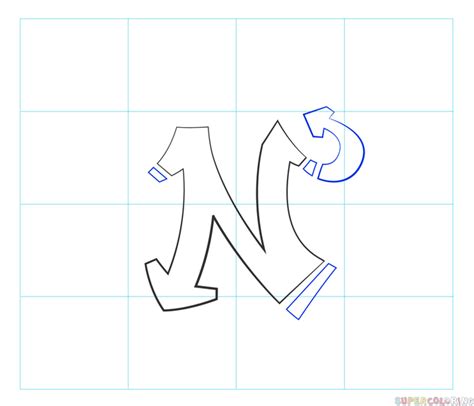 How To Draw A Wildstyle Letter N Step By Step Drawing Tutorials