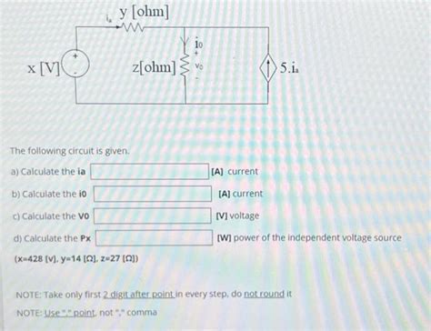 Solved The Following Circuit Is Given A Calculate The Ia Chegg