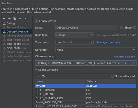 CLion EAP CMakeCache Editor Symbol Servers For Debug Evaluation Of Constant Values In