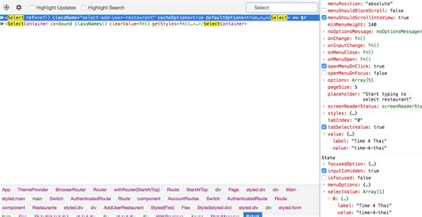 javascript how to access props and state of react select hoc stack