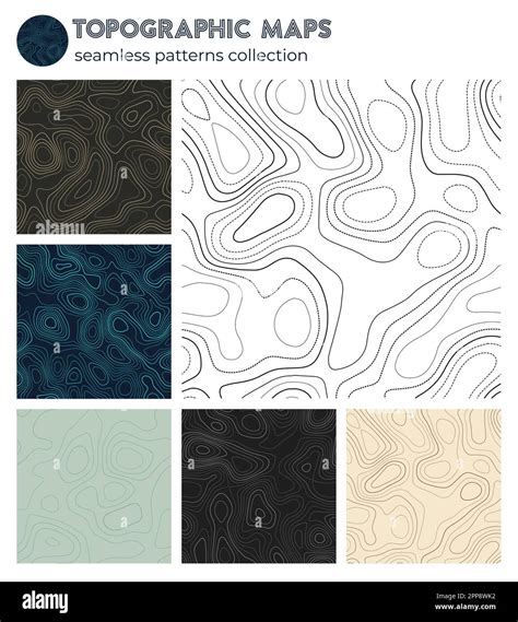 Topographic Maps Beautiful Isoline Patterns Seamless Design Elegant Tileable Background