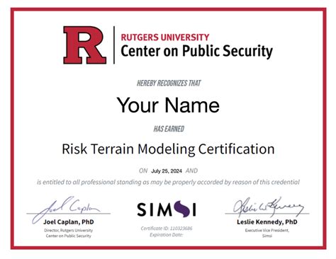 Certifications Rutgers Center On Public Security