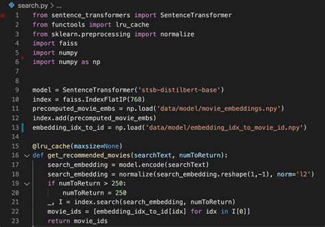 Creating A Simple Containerized Semantic Movie Search With Sentence BERT