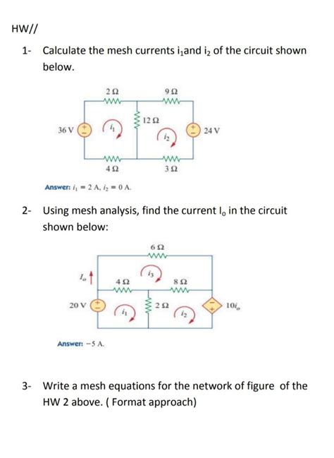 answered 1 calculate the mesh currents i and iz… bartleby