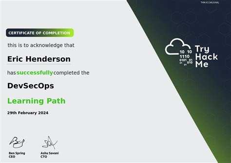 Eric Henderson On Linkedin Devsecops Tryhackme Learningjourney Cybersecurity