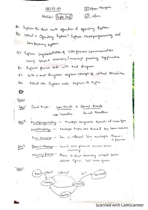 18CS43 M1 Super Imp Important Questions D Afreen Manyune Mudilel
