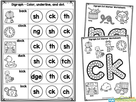 Digraph Printable Worksheets
